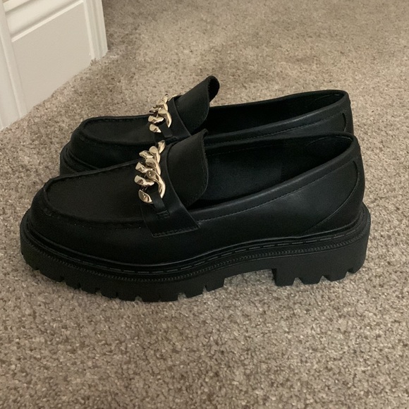 Aldo | Shoes | Aldo Black Lug Sole Loafers | Poshmark